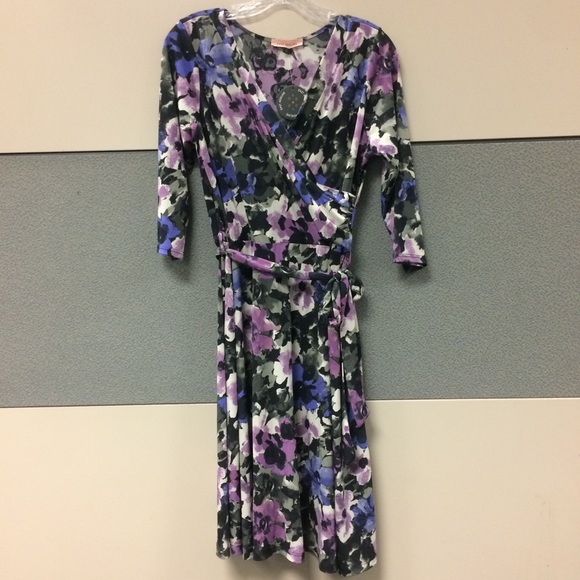 East Adeline | Dresses | East Adeline Floral Print Faux Wrap Dress ...